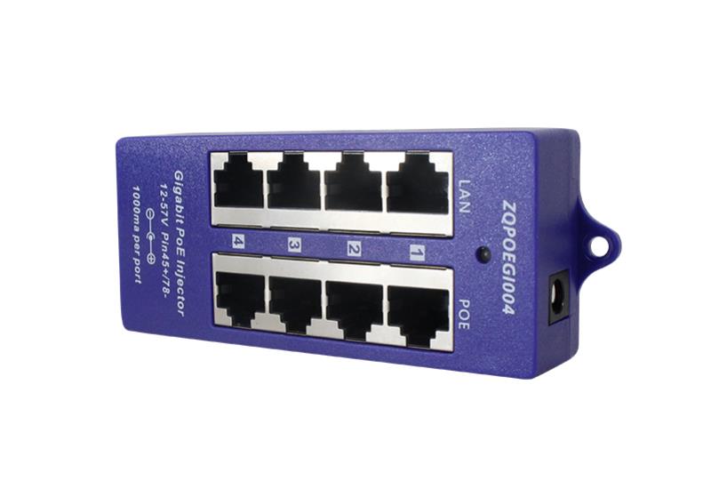 PoE World 4 Port Gigabit Shielded Passive 12-57V Midspan PoE Injector ...