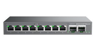 Grandstream GWN7721 Layer 2-Lite Managed Multi-Gig Switch, 8 x 2.5 GigE, 2 x 10G SFP+ | Power ...