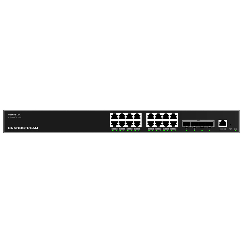 Grandstream GWN7812P Enterprise Layer 3 Managed PoE Network Switch with ...