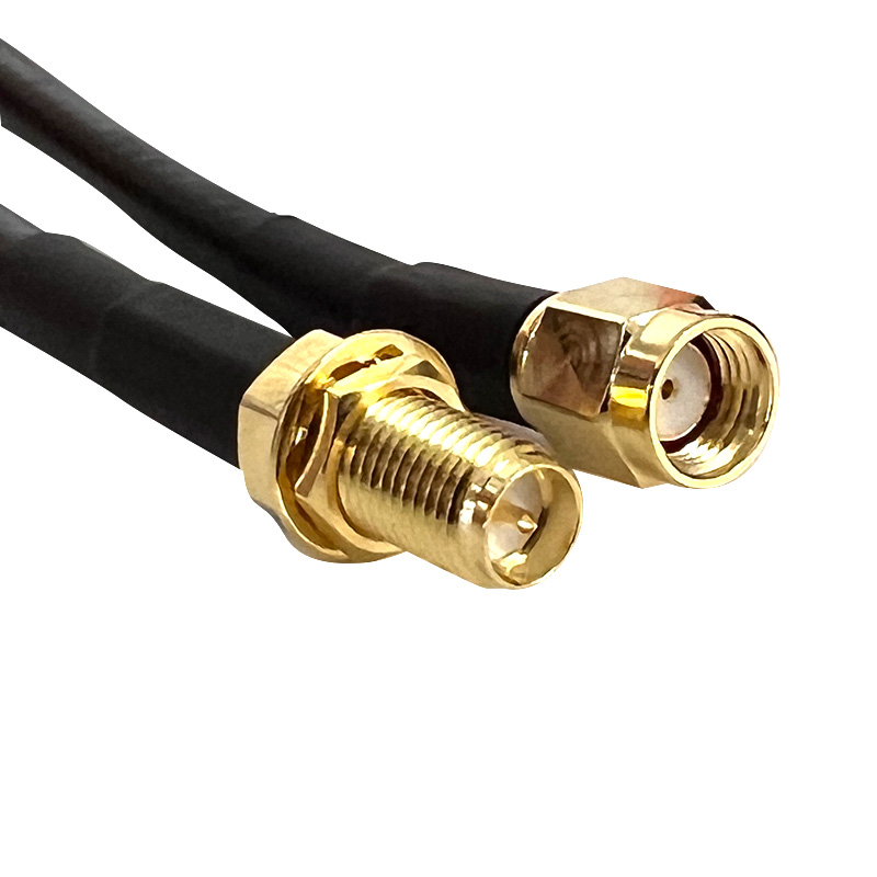 RP-SMA Male to RP-SMA Female Bulkhead 100cm 50 Ohm Coax Pigtail | Coax ...