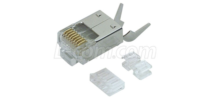 Cat6 Shielded RJ45 Plug with Strain Relief - 50PK | Ethernet Connectors