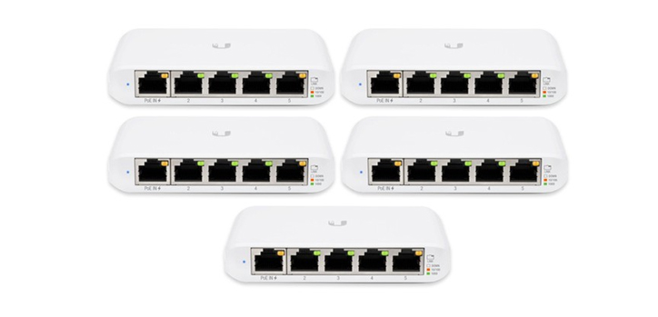 Ubiquiti 5-Pack UniFi Compact 5 Port Gigabit Switch | Power over ...