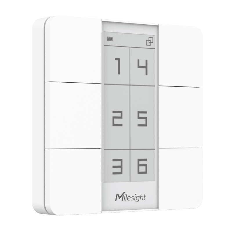 Milesight LoRaWAN IoT AS923 6 Button Smart Scene Panel With E-Ink ...